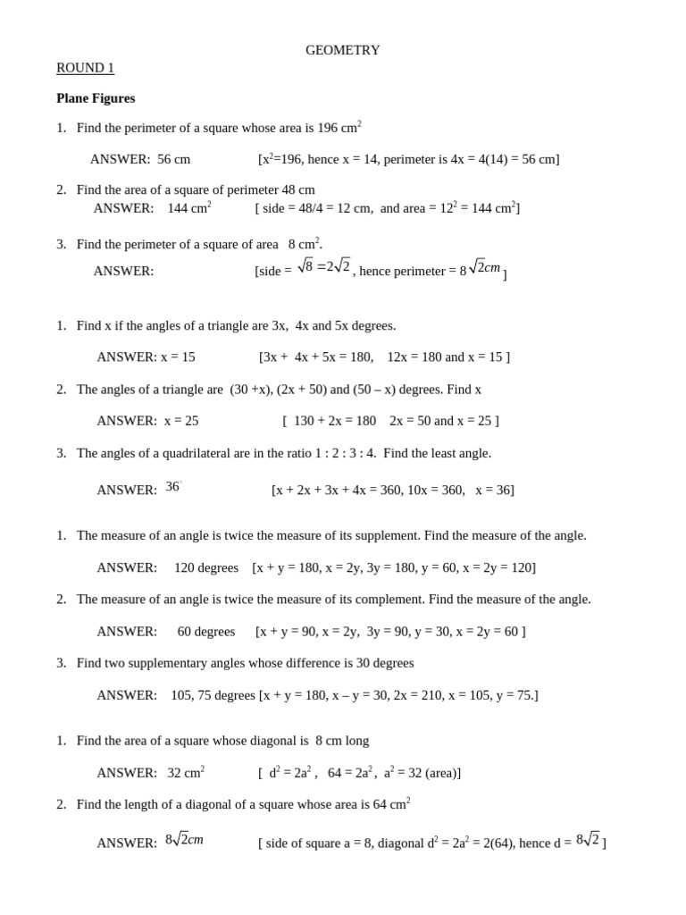 Geometry | PDF | Rectangle | Triangle