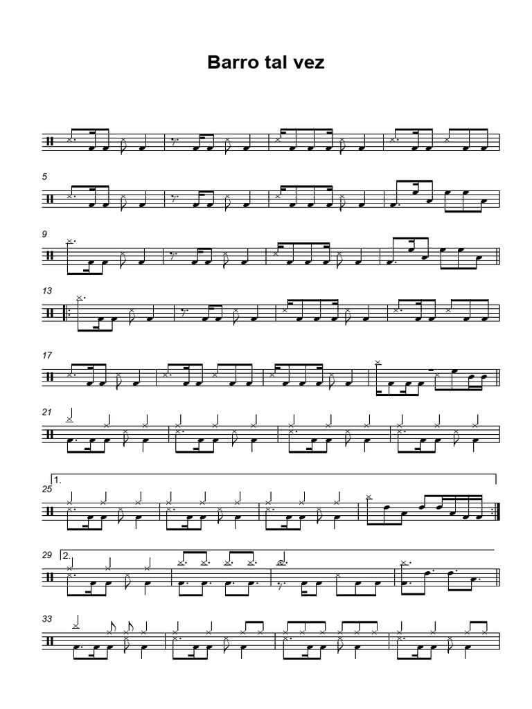 Barro Tal Vez (Set de Percusión) | PDF