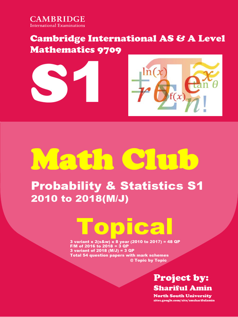 Cambridge AS & A Level Math QP 2010-2018 | PDF | Probability ...