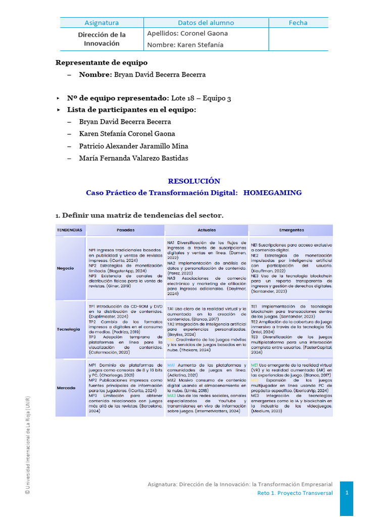 Lote 18 Equipo 3 Caso Homegaming | PDF | Mercado (economía) | Streaming Media