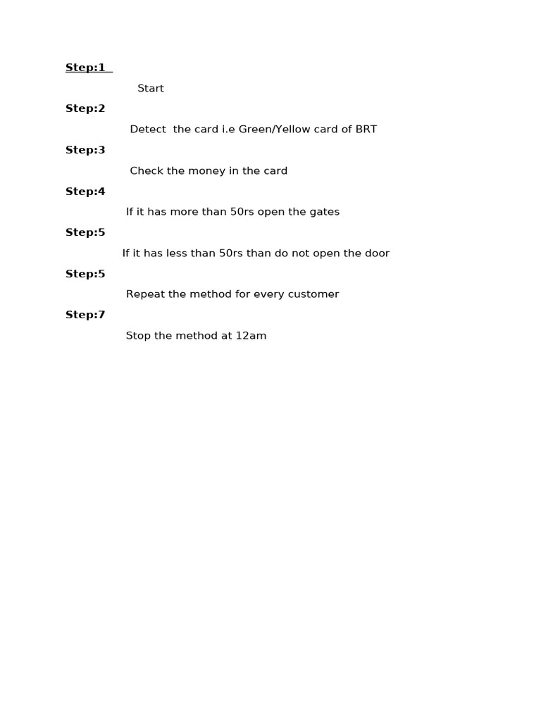 BRT Card Access Control Process | PDF