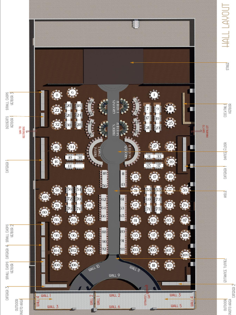 Outdoor Event Hall Layout Guide | PDF | Wedding | Fashion Related Occasions