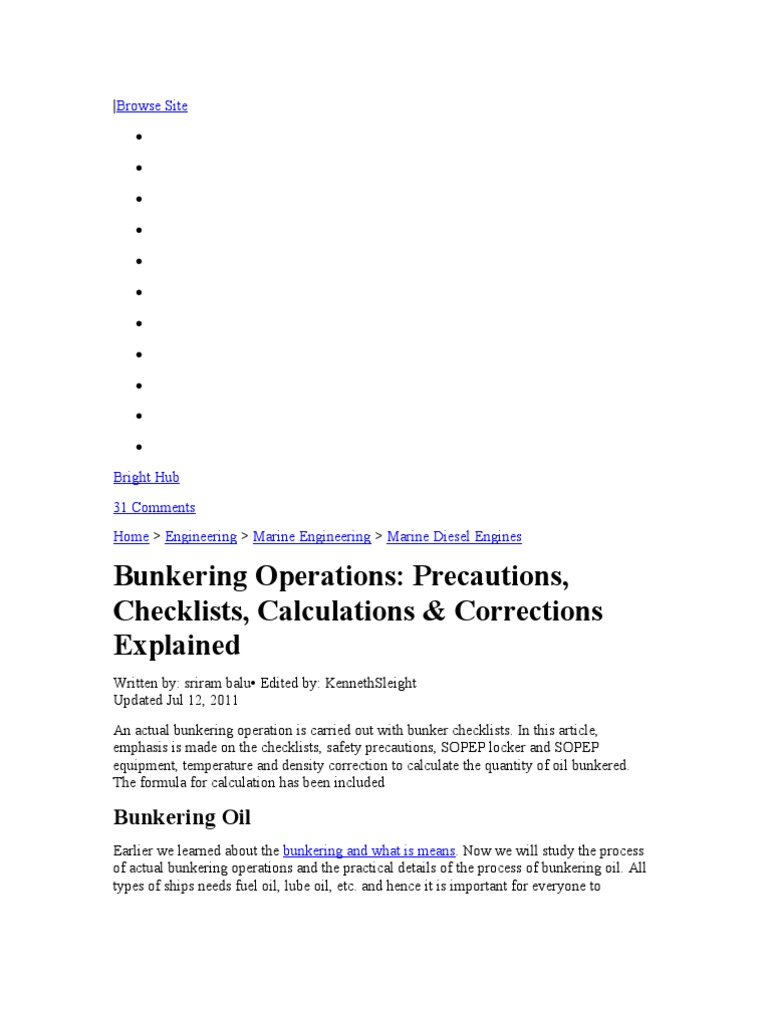 Bunker Calculation | PDF | Fuel Oil | Marine Propulsion