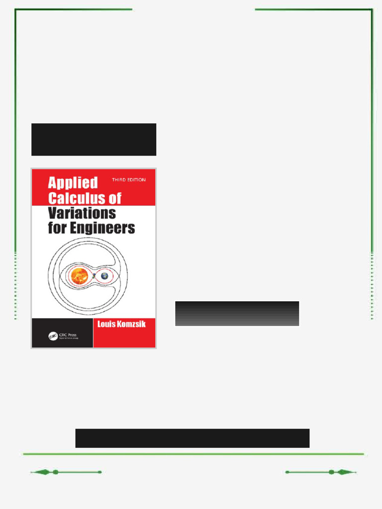 Applied Calculus of Variations for Engineers, Third edition Louis ...