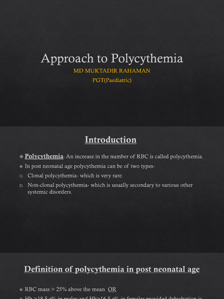 Understanding Polycythemia in Pediatrics | PDF | Blood | Diseases And ...