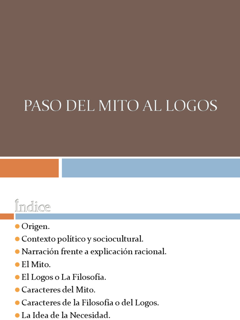 De Mito a Logos: Origen de la Filosofía | PDF | Razón | Esencia