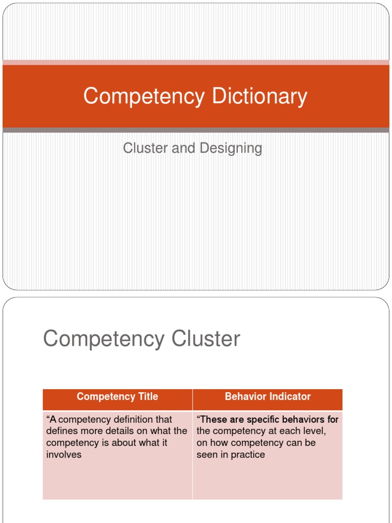 Competency Dictionary | PDF | Competence (Human Resources) | Goal