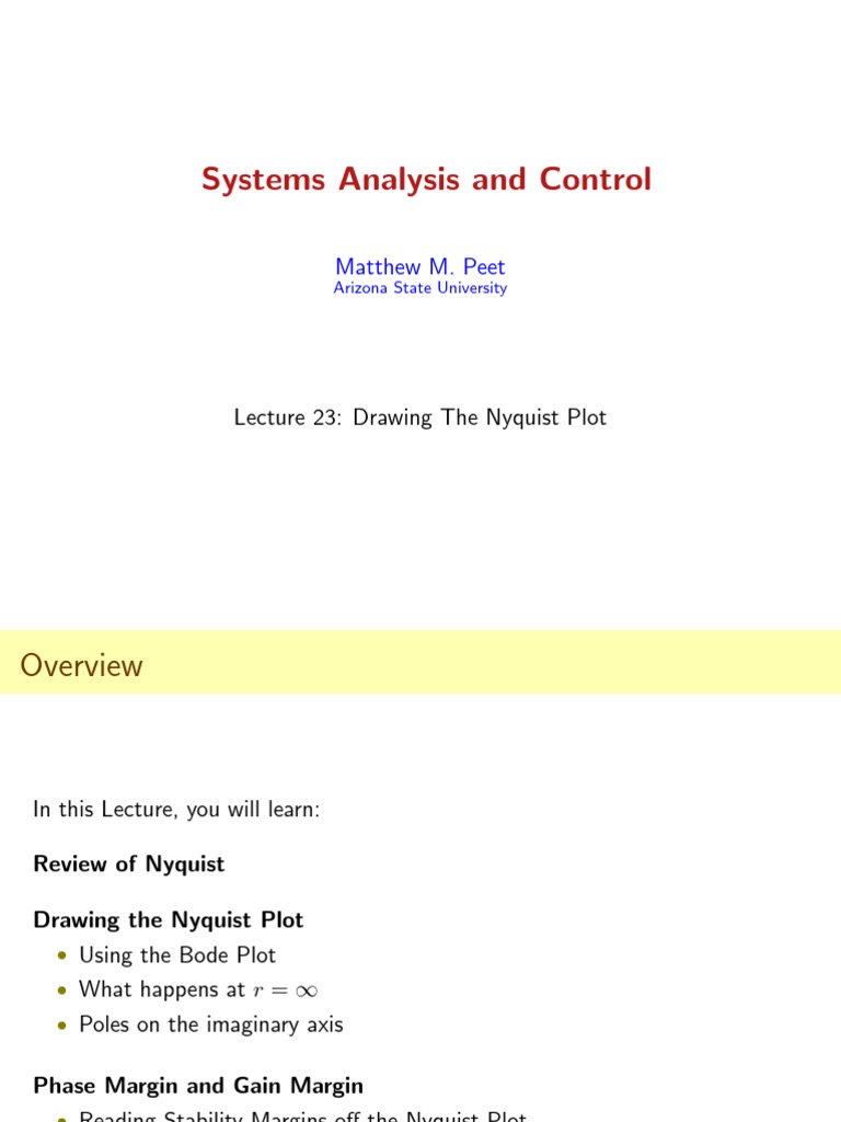 318Lecture23 | PDF | Computer Engineering | Control Theory