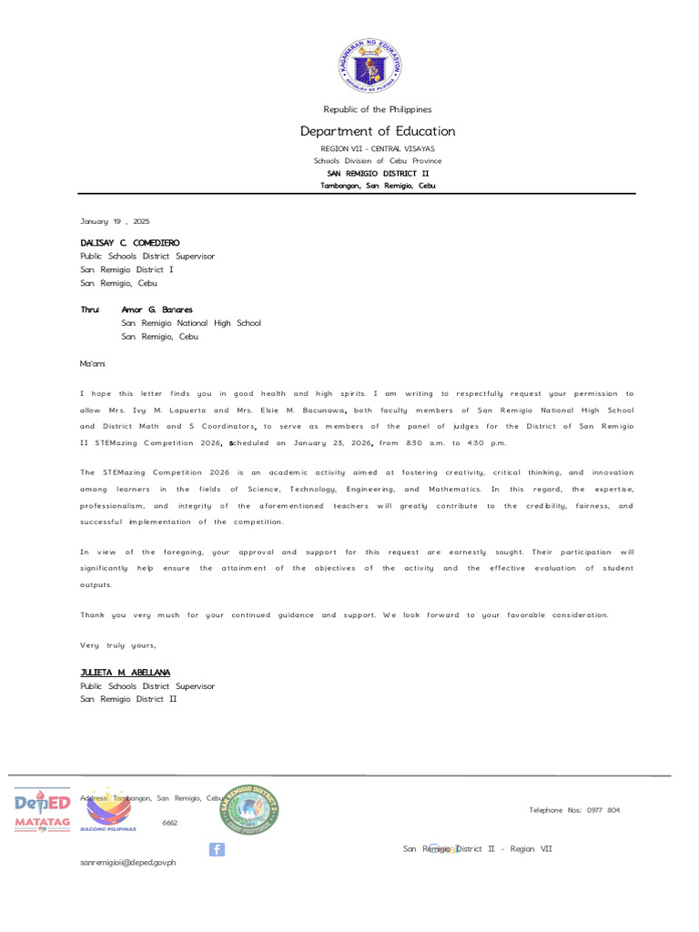 Letter for Stemazing | PDF