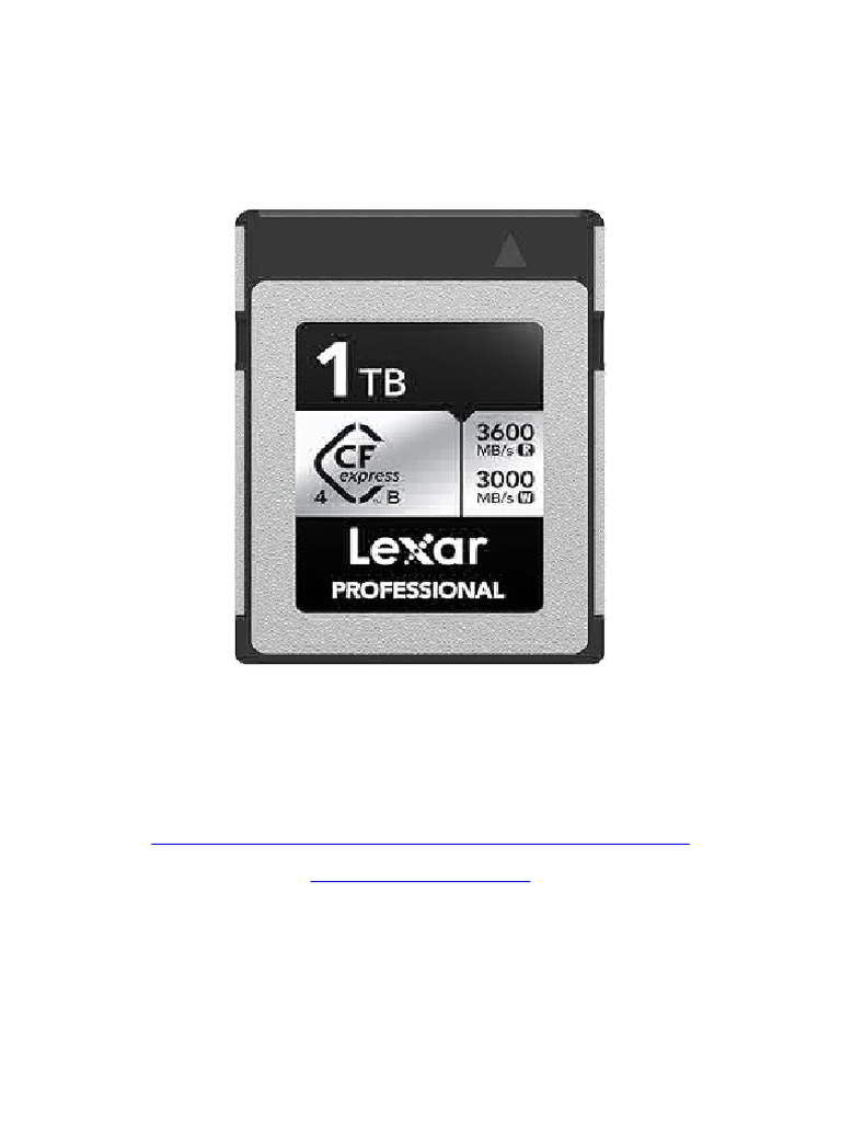 7872 Lexar Professional CFexpress 4.0 Type B Silver Series 1TB Tybe B ...