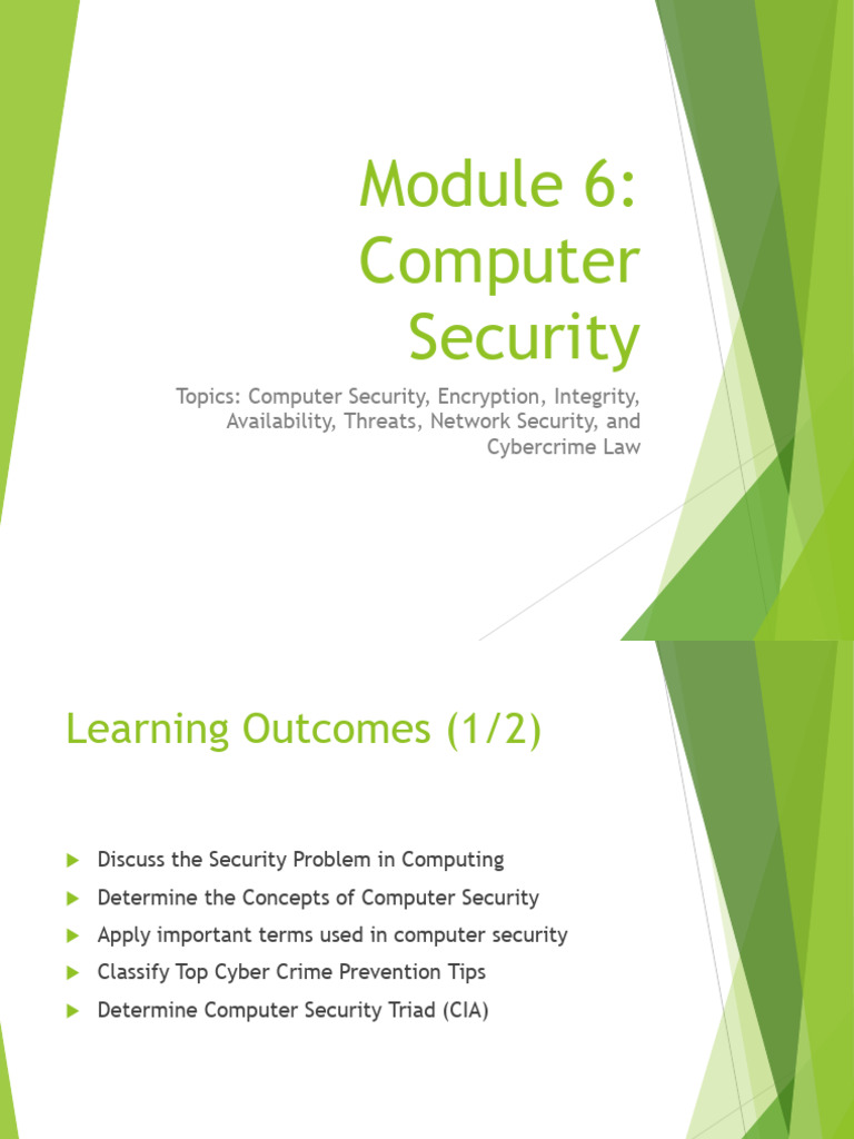 Module6_Computer_Security | PDF | Security | Computer Security