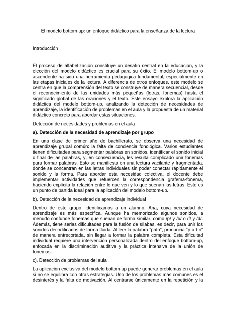 El Modelo Bottom 2 | PDF | Aprendizaje | Enseñando