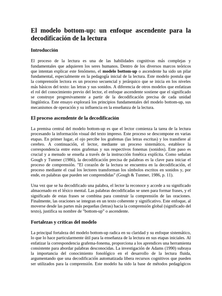 El Modelo Bottom 1 | PDF | Conocimiento | Palabra