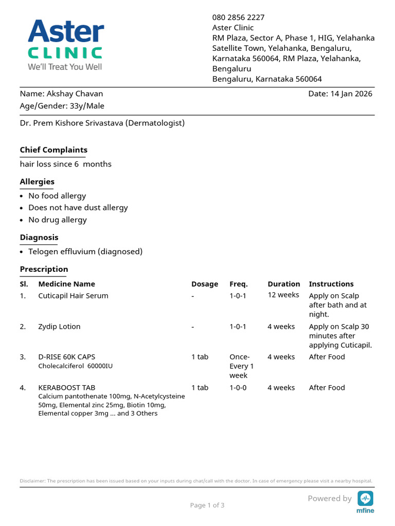 prescription_1768713662909 | PDF | Human Appearance | Human Hair