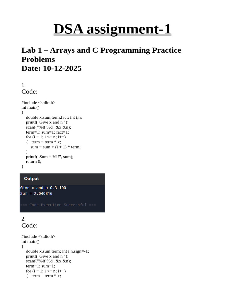 DSA Assignment 1 | PDF | Computer Programming | Computing