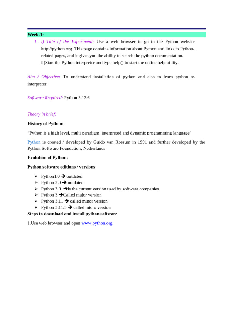 Pythonlab Program Till Week3 | PDF | Python (Programming Language) | Computer Program