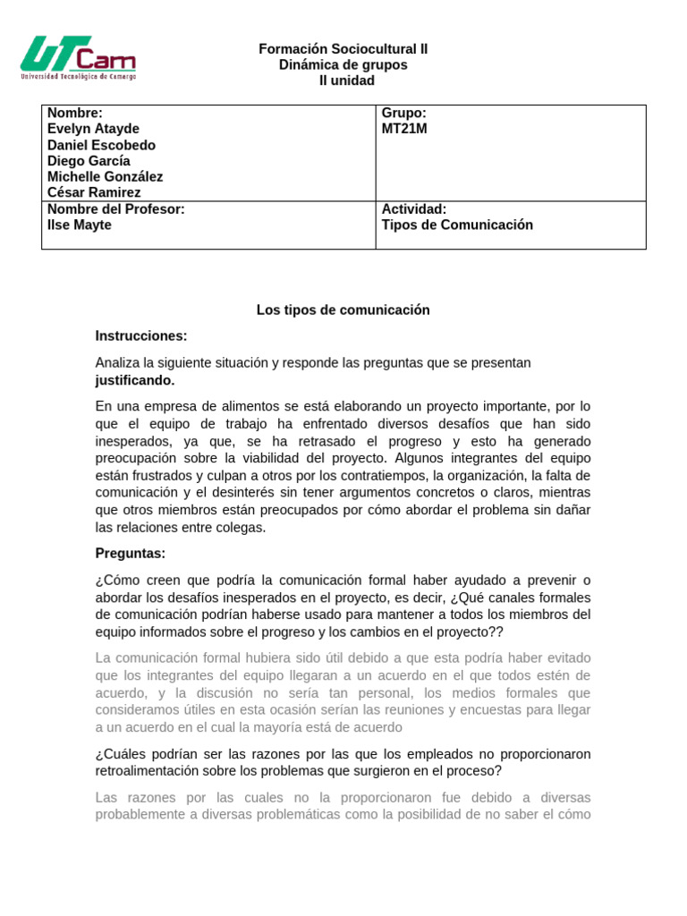 Actividad Ilse Comunicacion | PDF