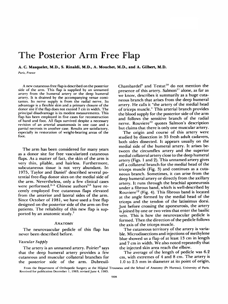 The Posterior Arm Free Flap.20 | PDF