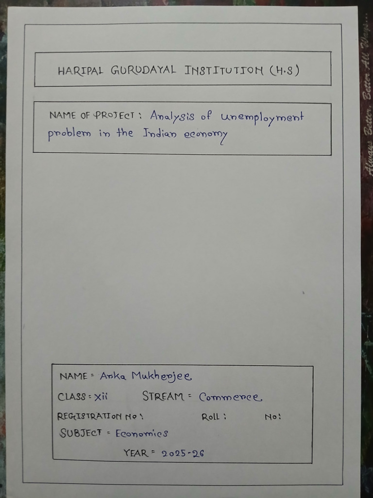 Economics Project.class12 | PDF