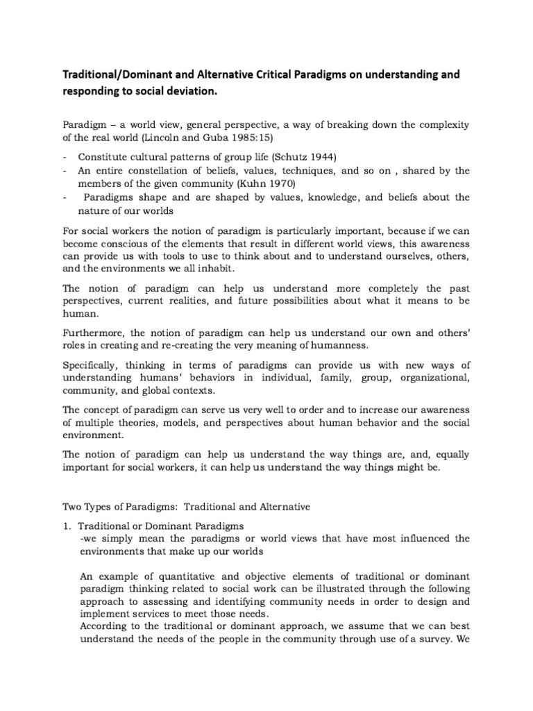 Traditional Paradigms 085810 | PDF | Paradigm | Survey Methodology