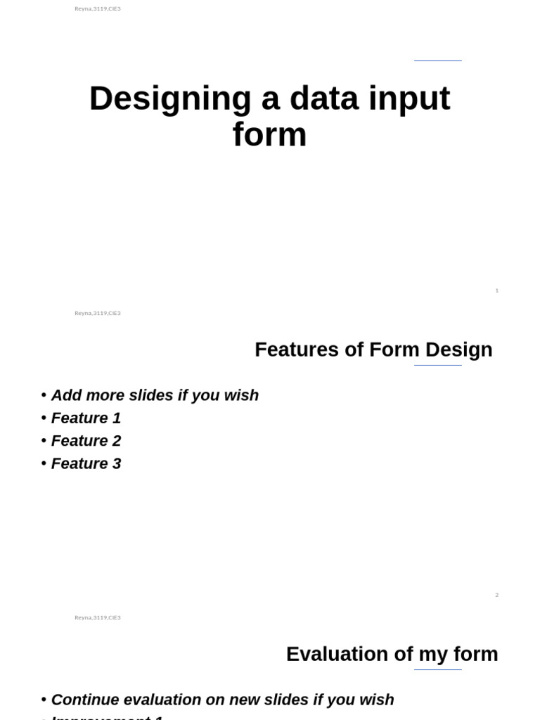 Designing a Data Input Form | PDF