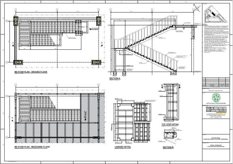 Metal Staircase Plan and Details | PDF | Mechanical Engineering