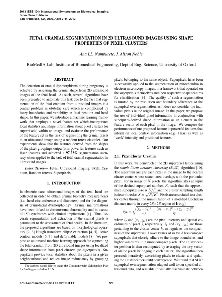 Fetal Cranial Segmentation in 2d Ultrasound Images Using Shape ...