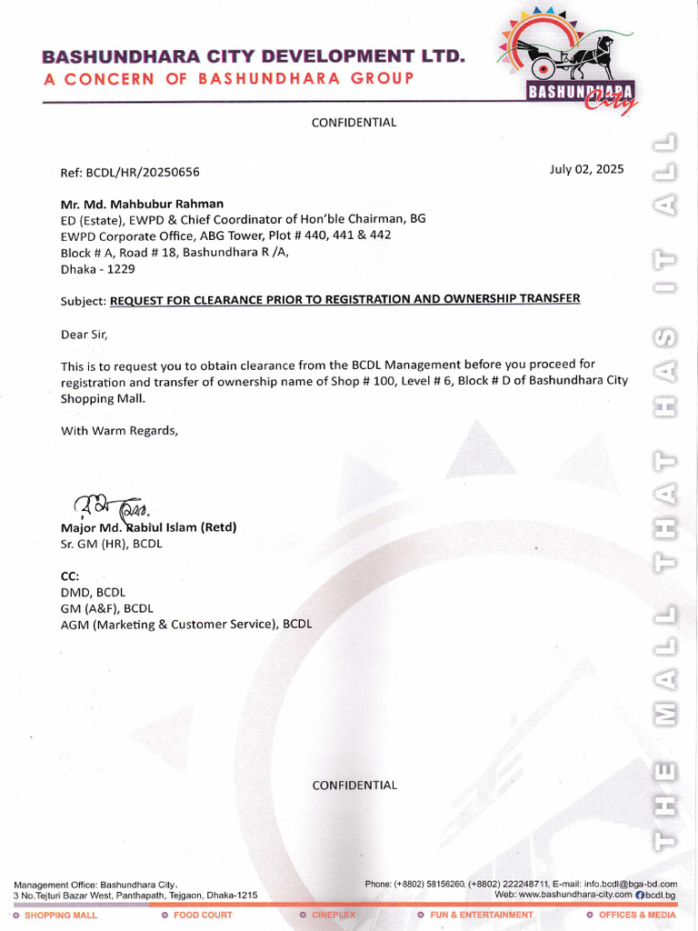 Clearance Request for Shop Ownership Transfer | PDF