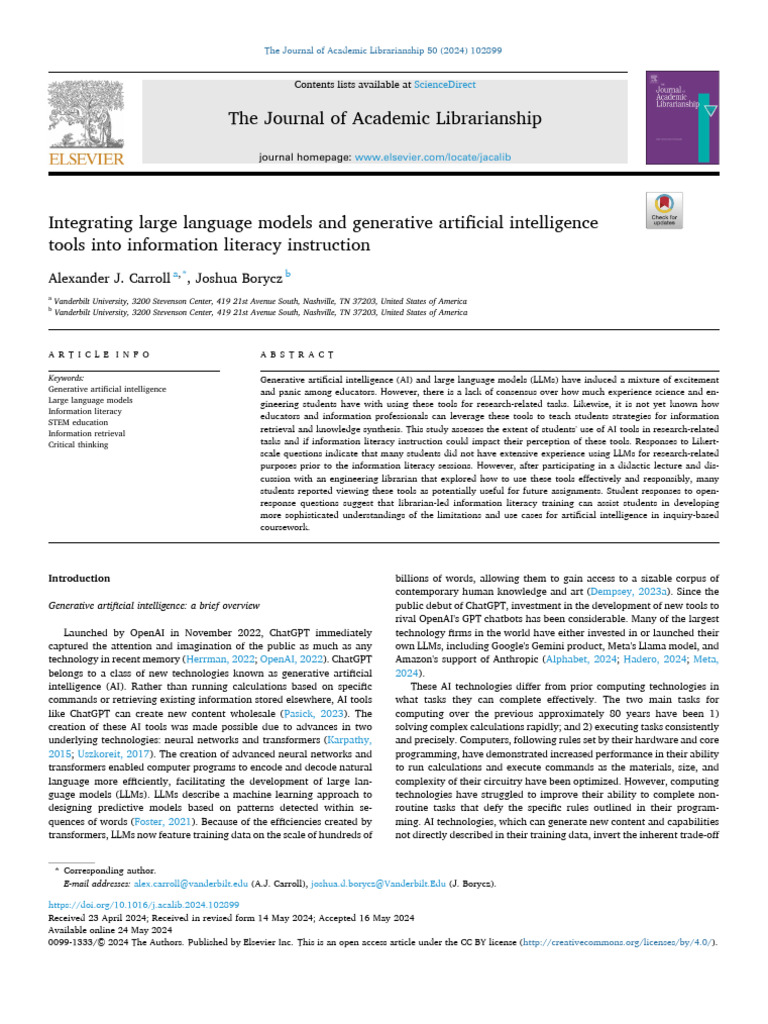 Integrating Large Language Models and Generative Artificial ...