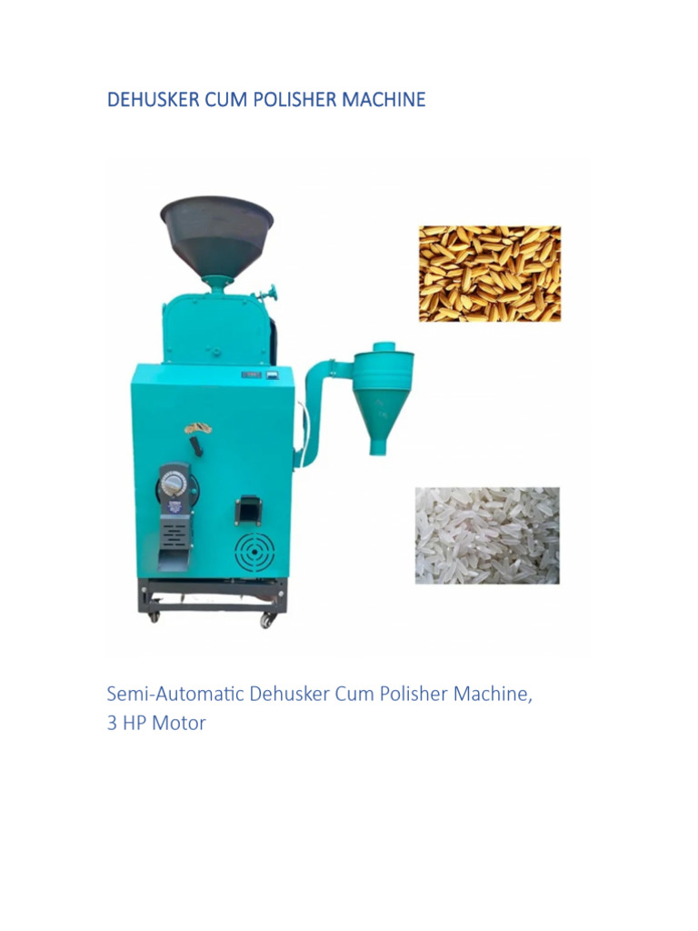 Dehusker Cum Polisher Machine | PDF