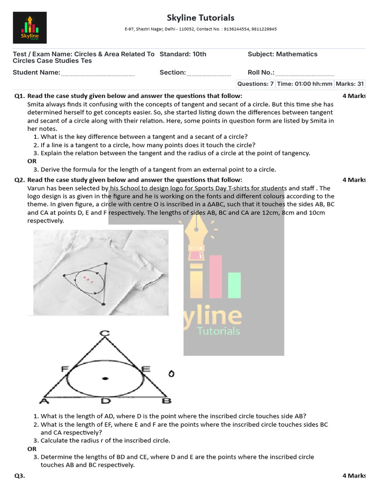 Case Study | PDF | Circle | Equations