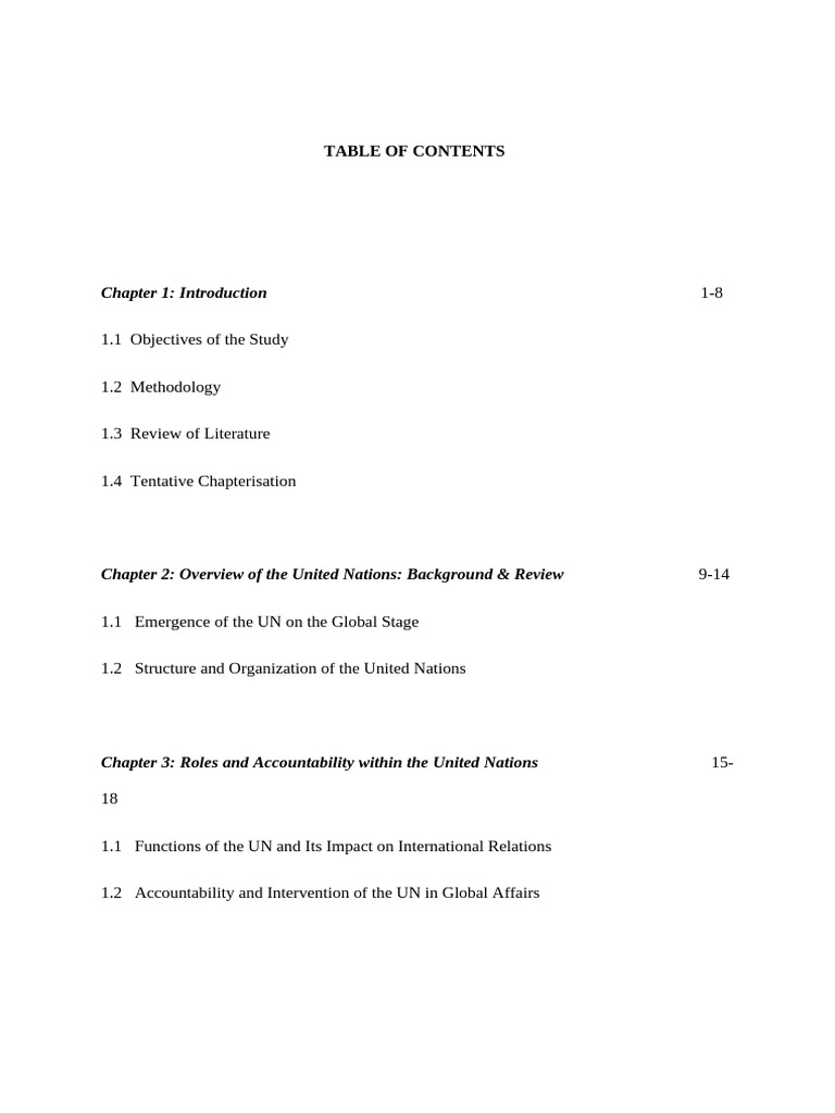 TABLE OF CONTENTS | PDF | United Nations | International Relations