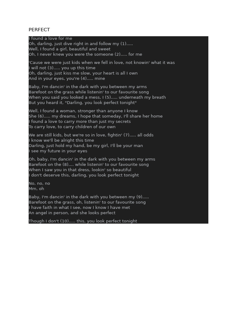 Love Song Lyrics Analysis | PDF