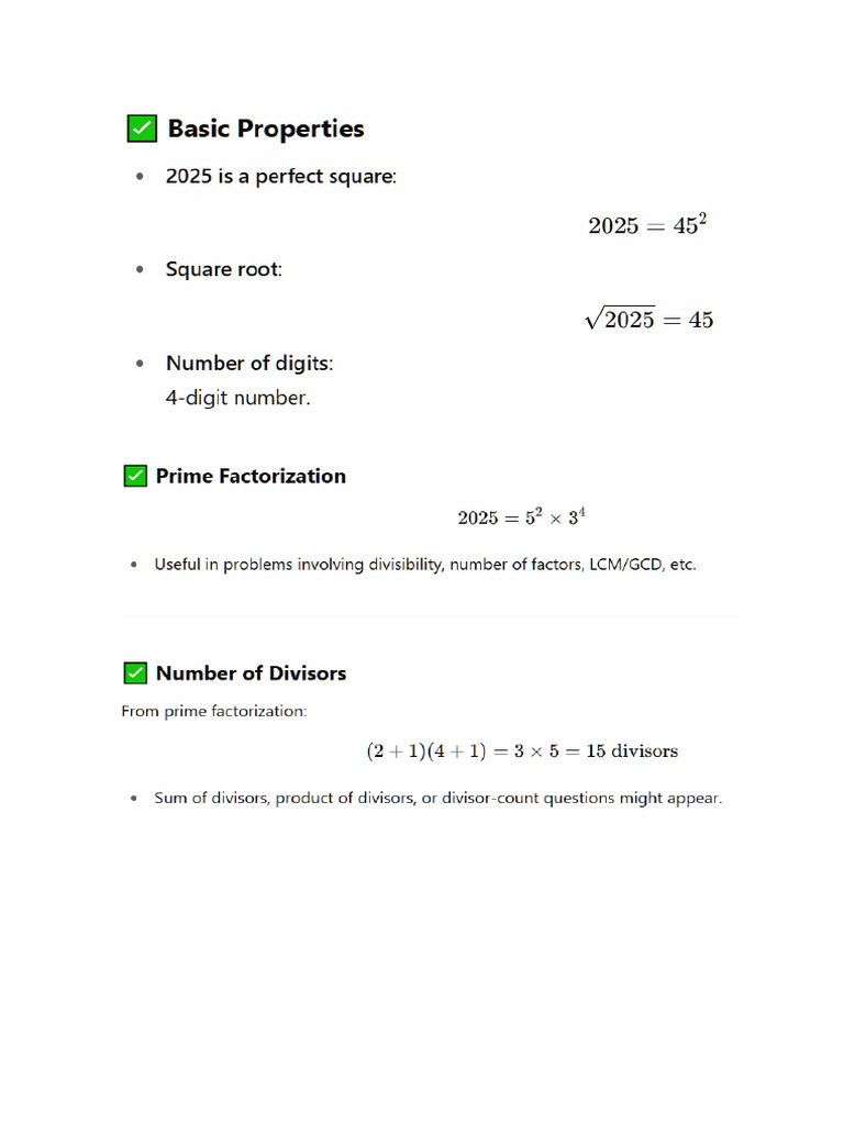 Properties of 2025 | PDF
