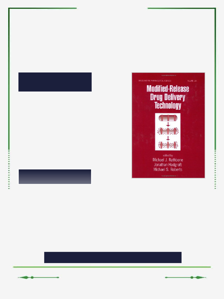 Modified Release Drug Delivery Technology 1st Edition Michael J. Rathbone ebook full detail pdf ...