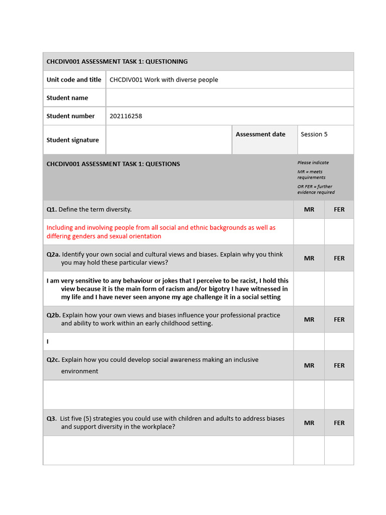 AT1 Template Div001 | PDF | Discrimination | Psychology