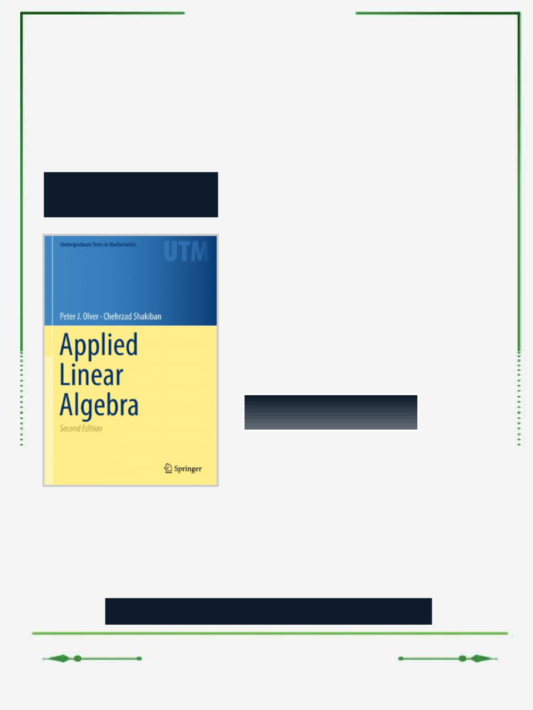 Applied Linear Algebra Second Edition Peter J. Olver eBook high-speed download | PDF | Matrix ...