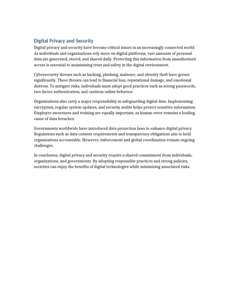 Digital Privacy and Security Long | PDF