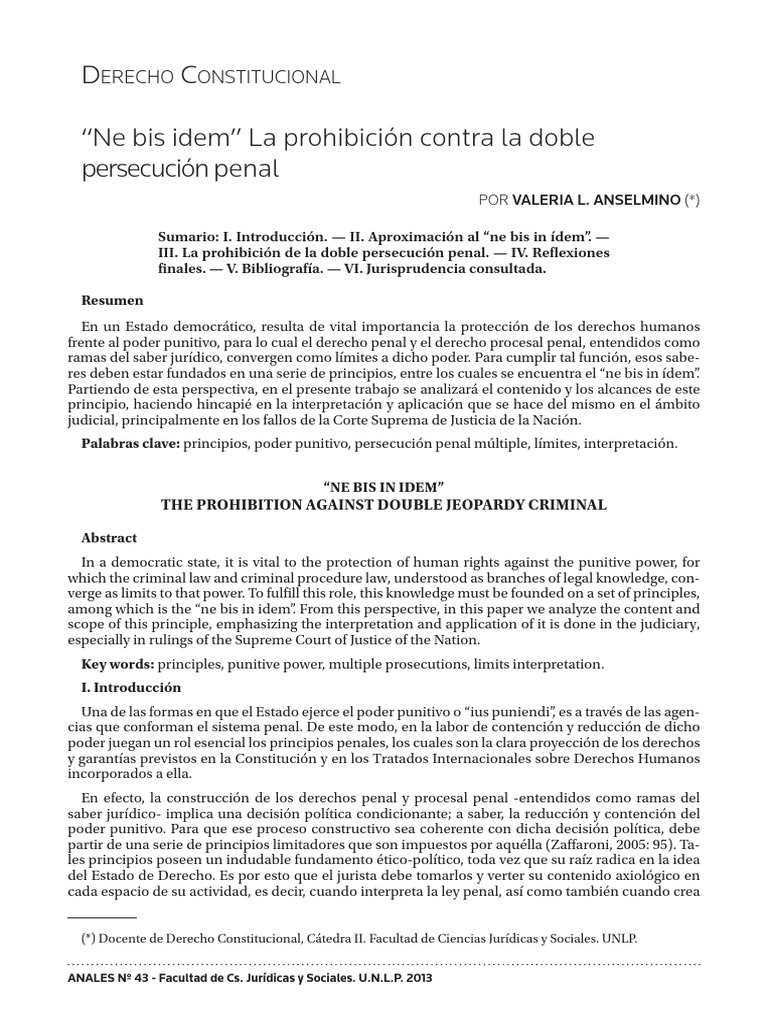 Ne bis idem | PDF | Sentencia (ley) | Separación de poderes