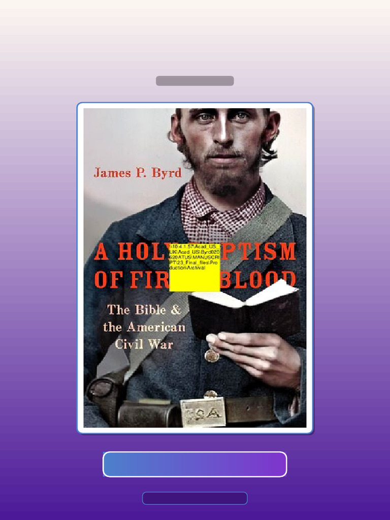 A Holy Baptism of Fire and Blood the Bible and the American Civil War ...