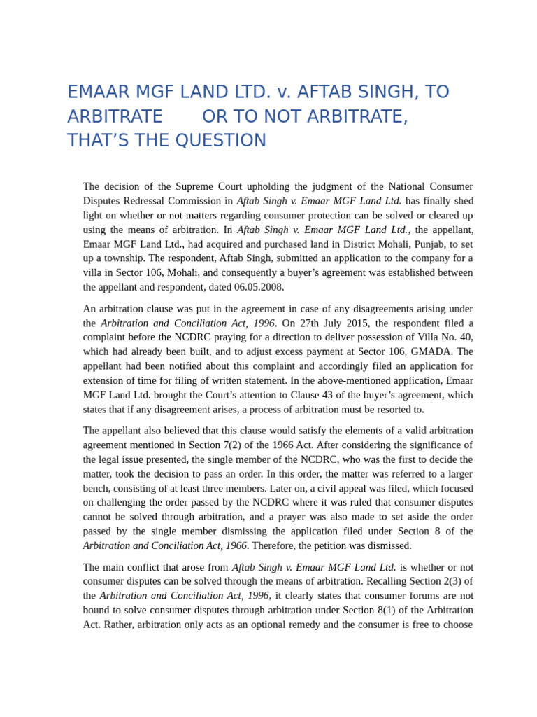 Supreme Court Ruling on Consumer Arbitration | PDF | Arbitration ...