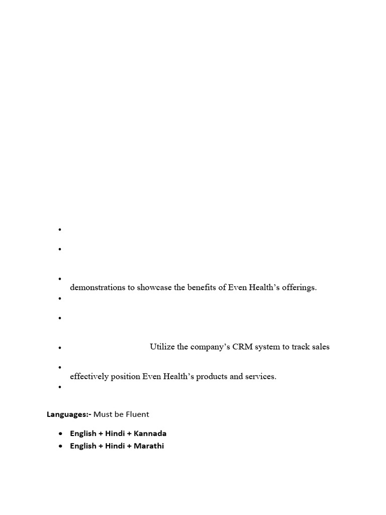 JD - Inside Sale - Even Health | PDF