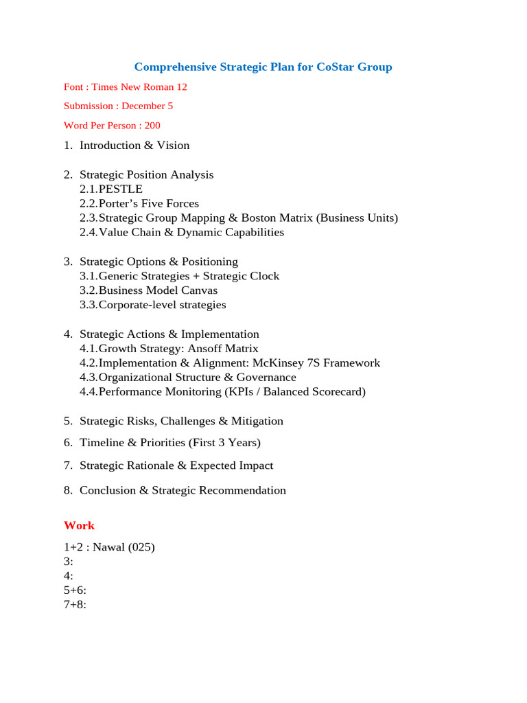 CoStar Group Strategic Plan Overview | PDF