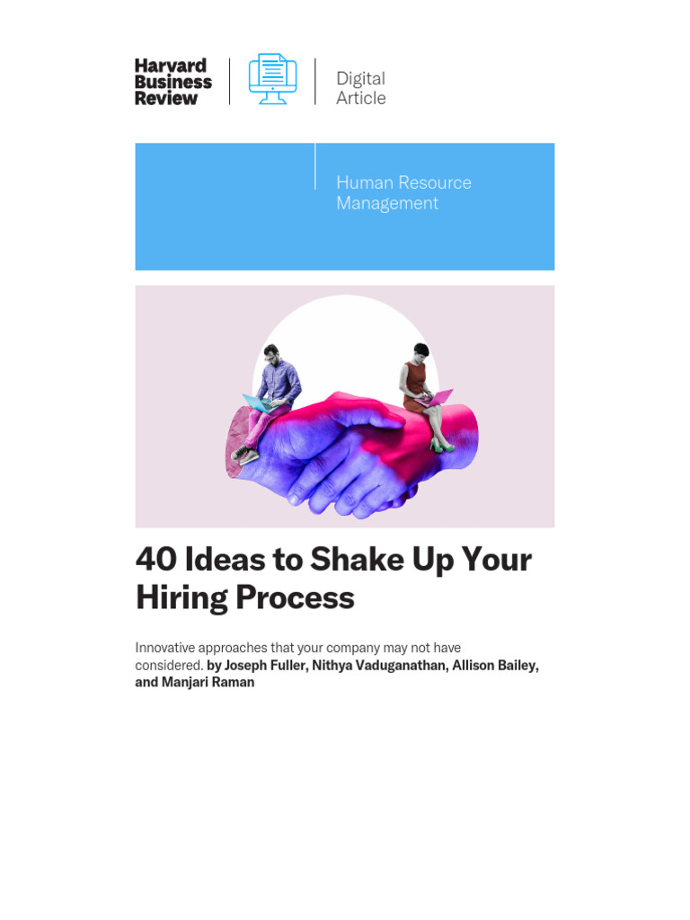 40 Innovative Hiring Strategies | PDF | Compensation And Benefits ...