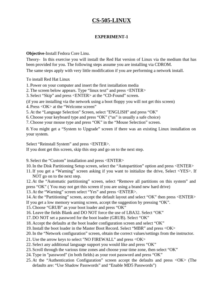 Cs 505 (Linux) Lab Manual | PDF | File Transfer Protocol | Web Server