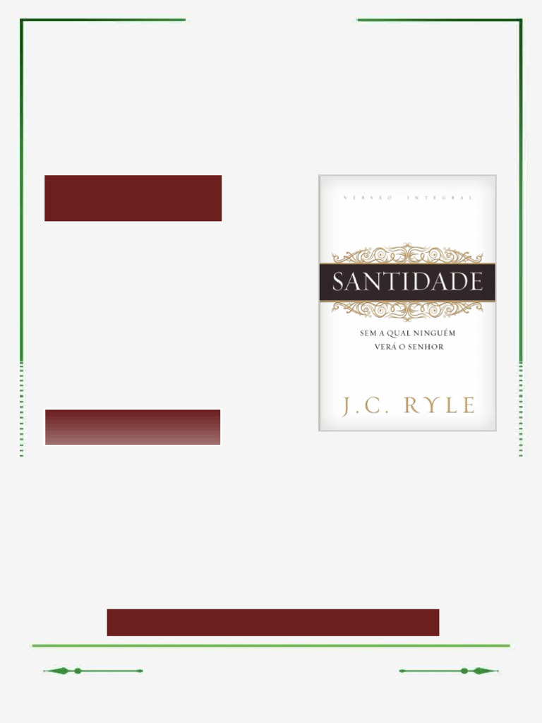 Santidade Sem a qual ninguém verá o Senhor 2nd Edition J C Ryle ebook ...