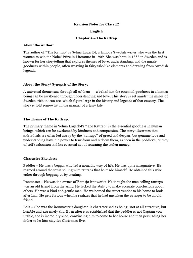 Notes for Class 12 (Ch - 4-6) - Flamingo | PDF | Mahatma Gandhi
