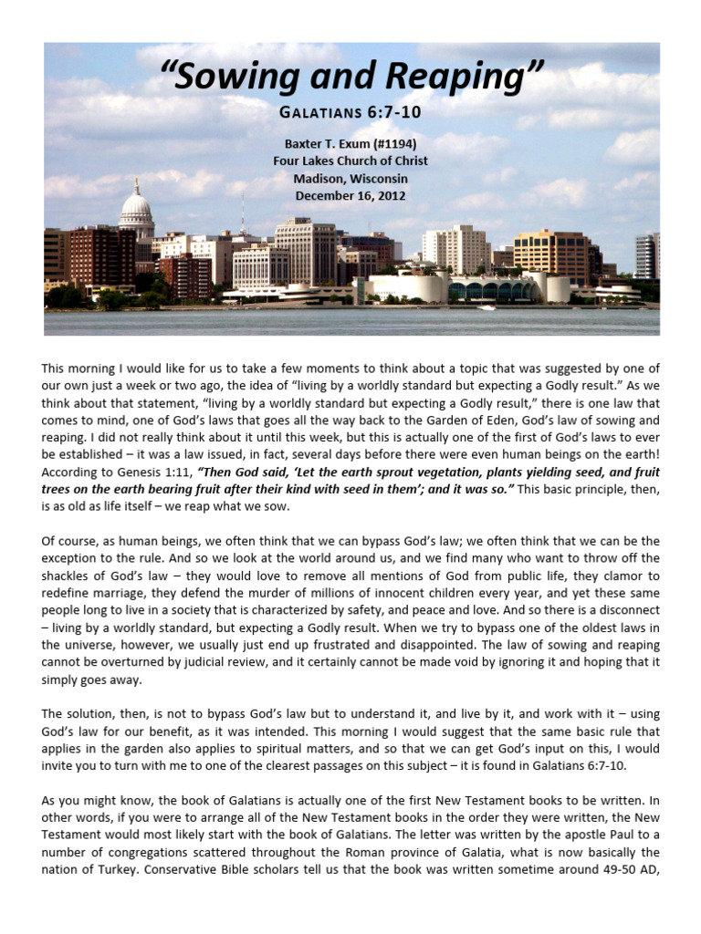 Sowing and Reaping | PDF
