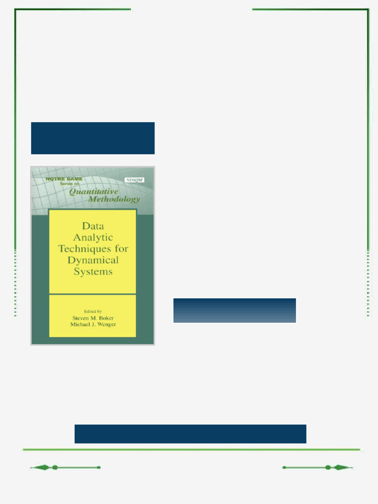 Data Analytic Techniques for Dynamical Systems 1. Edition Steven M Boker ebook restored digital ...