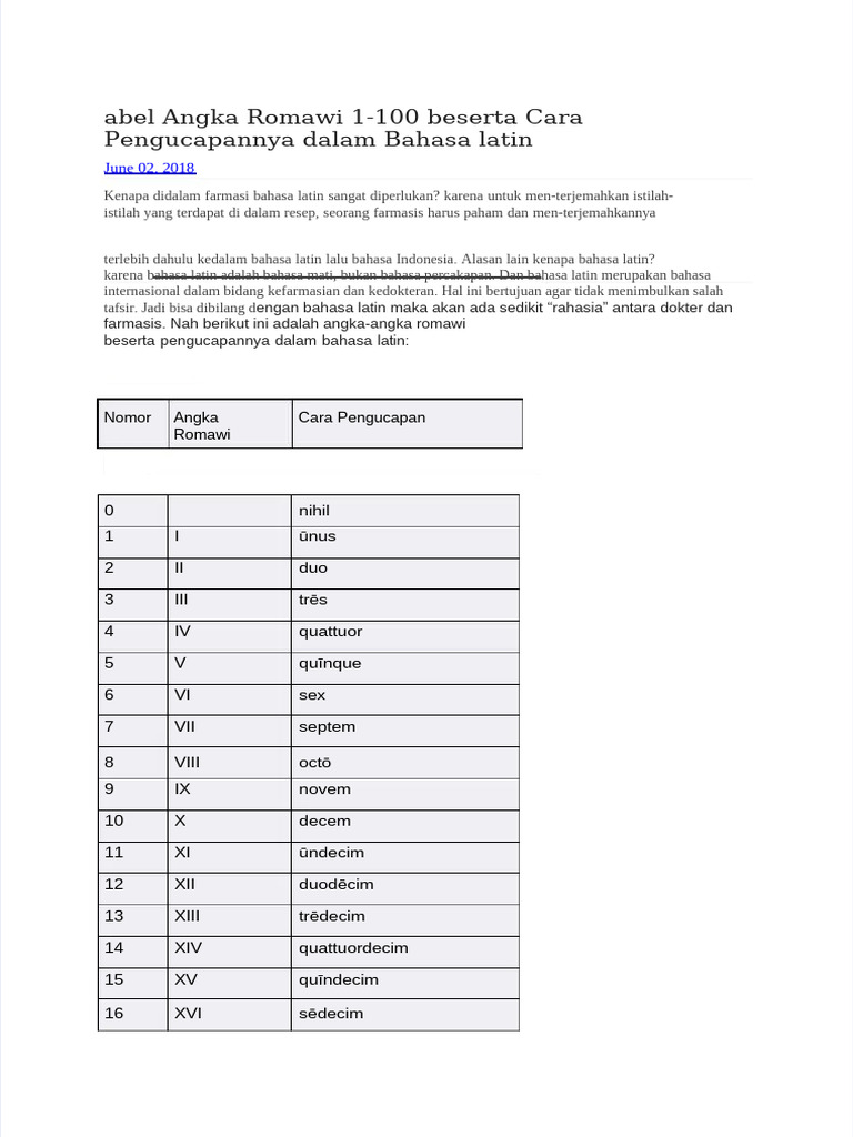 PDF Angka Romawi (1) | PDF